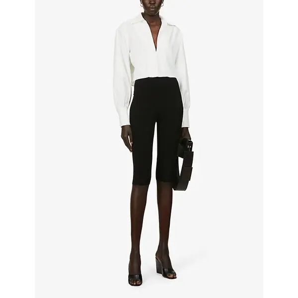 SUNDARBAY Cropped Stretch-crepe Top