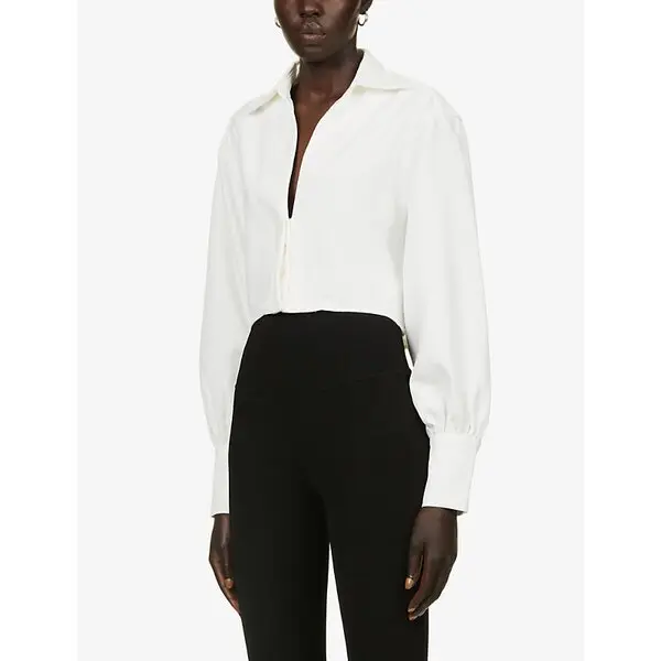 SUNDARBAY Cropped Stretch-crepe Top