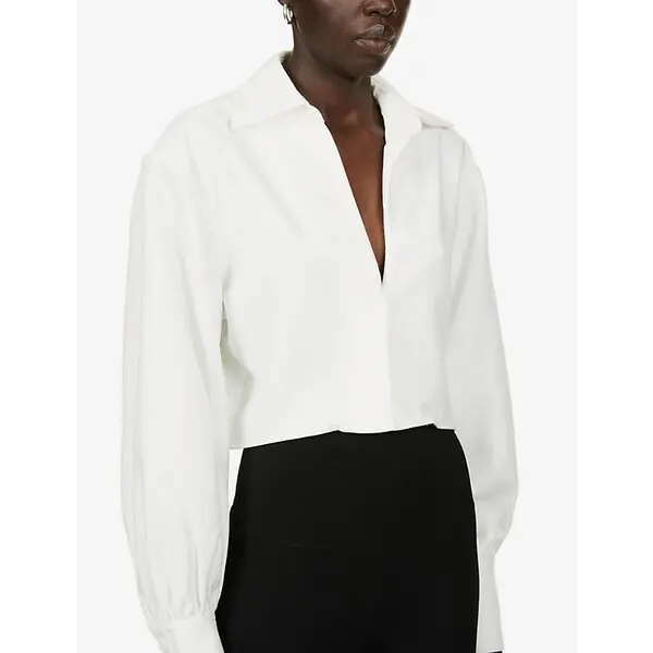 SUNDARBAY Cropped Stretch-crepe Top