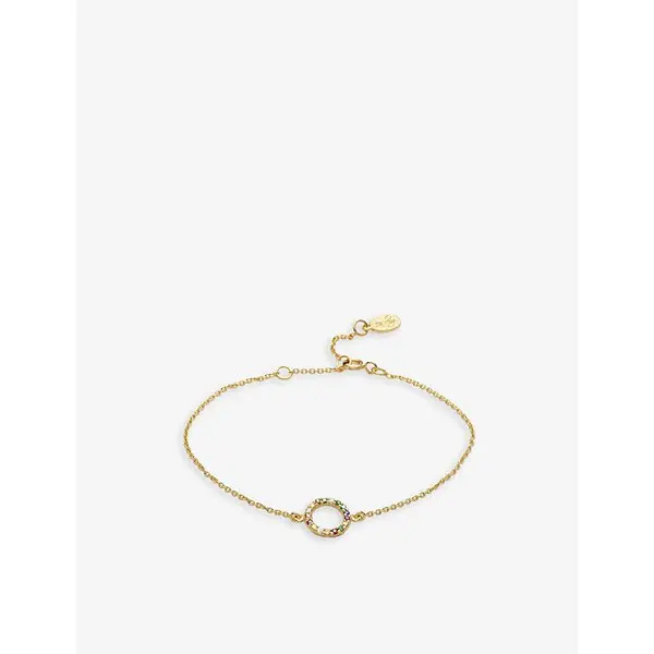 LA MAISON COUTURE With Love Darling Vermeil Sterling Silver And Cubic Zirconia Pendant Bracelet - Gold