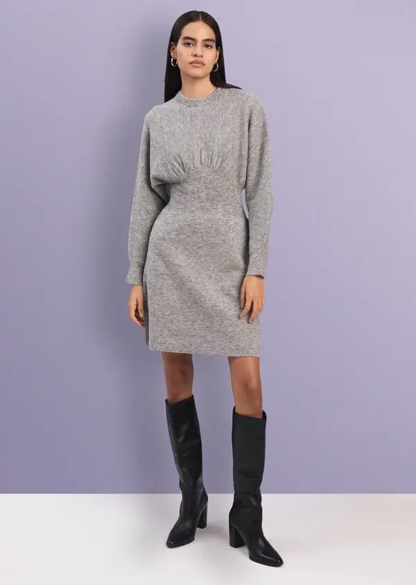 Derek Lam 10 Crosby Aisha Ribbed Waist Sweater Dress - Grey | Editorialist