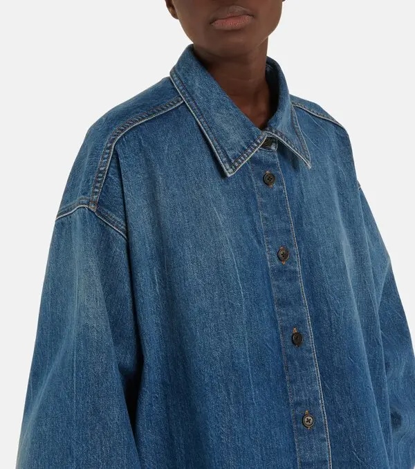 The Row Frannie Denim Shirt In Blue - 40% Off | Editorialist