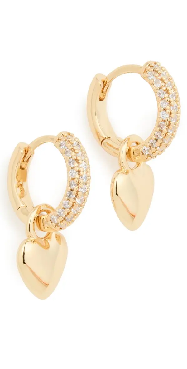 LUV AJ Puffy Heart Huggie Earrings - Gold