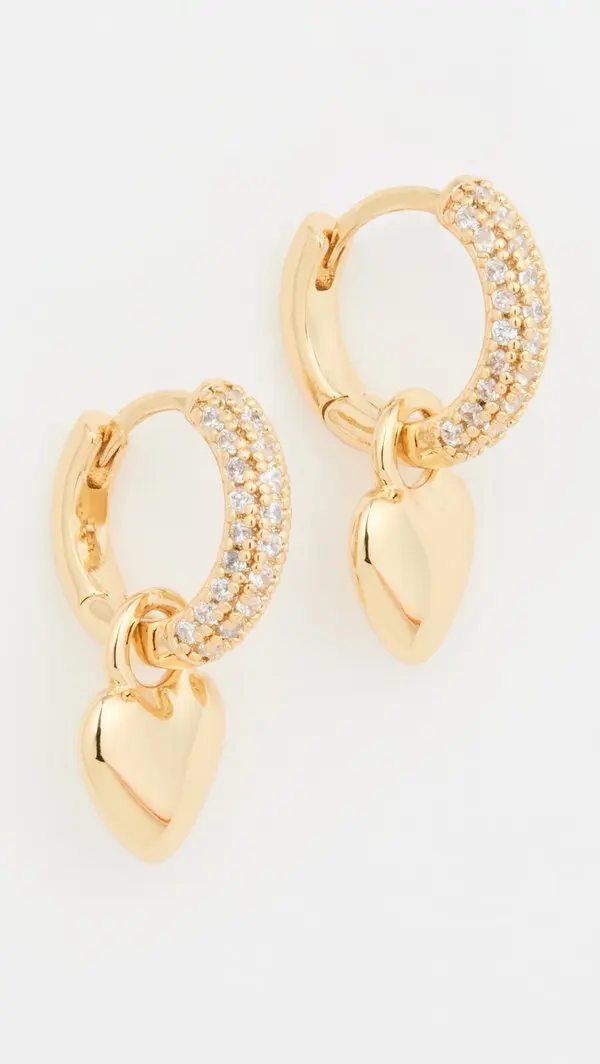 LUV AJ Puffy Heart Huggie Earrings