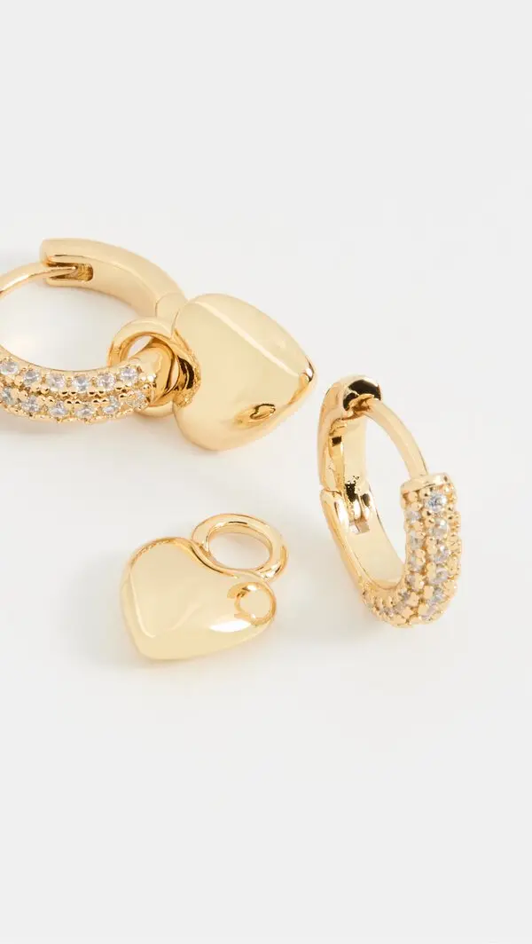 LUV AJ Puffy Heart Huggie Earrings