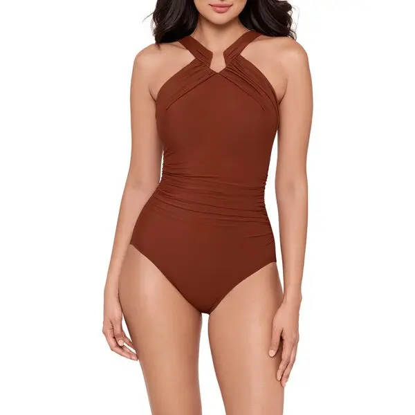 MIRACLESUIT® Rock Solid Aphrodite One-piece Swimsuit - Copper Brown