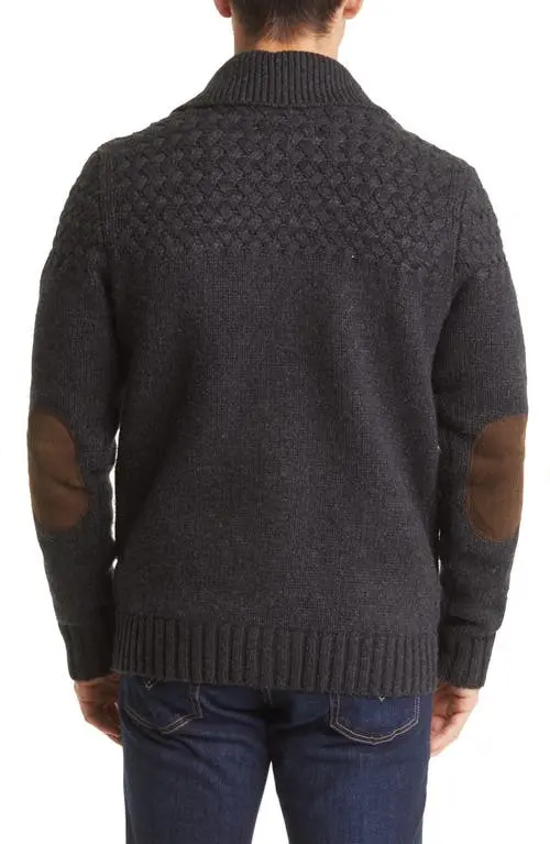 SCHOTT Corduroy Elbow Patch Wool-blend Cardigan