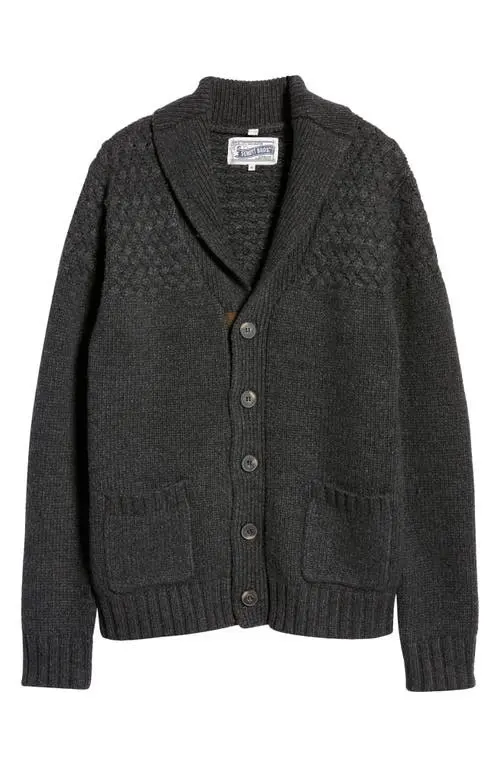 SCHOTT Corduroy Elbow Patch Wool-blend Cardigan