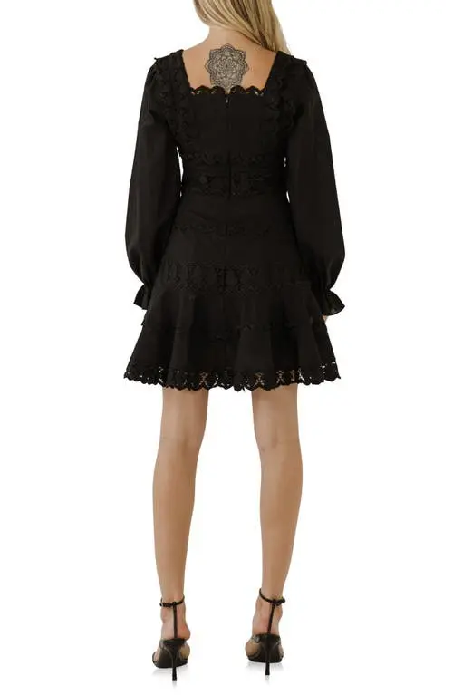Endless Rose Lace Trim Fit-and-flare Dress