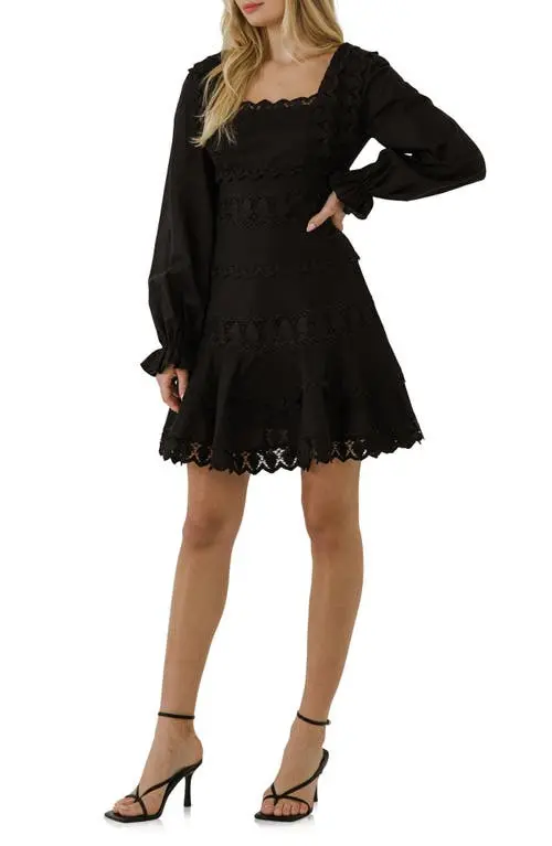 Endless Rose Lace Trim Fit-and-flare Dress