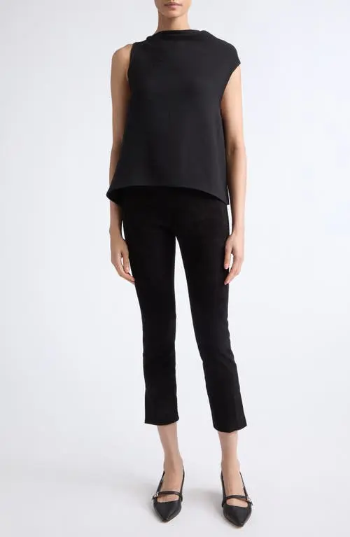 Vince Split Hem Crop Stretch Suede Pants