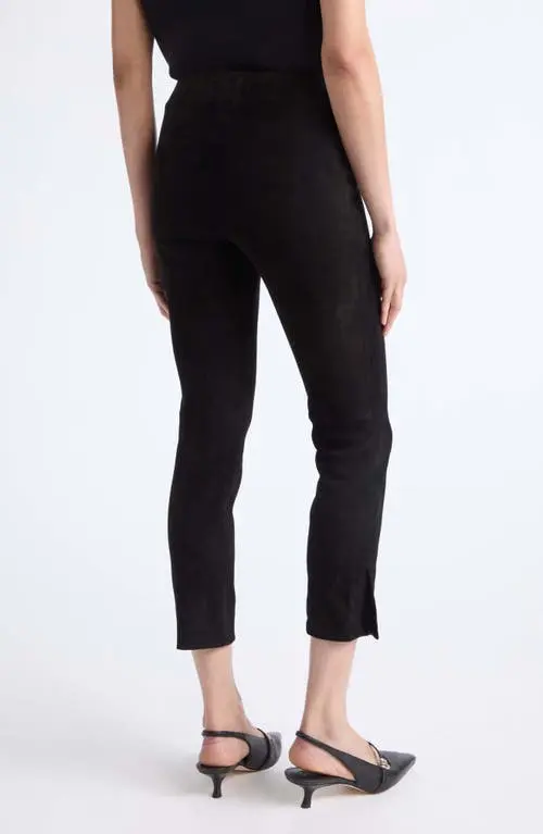 Vince Split Hem Crop Stretch Suede Pants