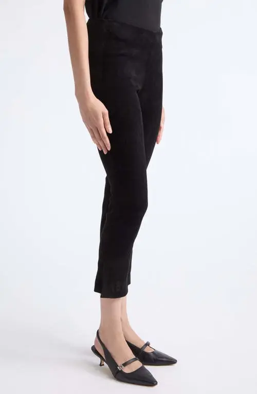 Vince Split Hem Crop Stretch Suede Pants
