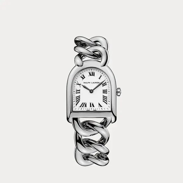 Ralph Lauren Petite-link Stirrup Watch - White Dial