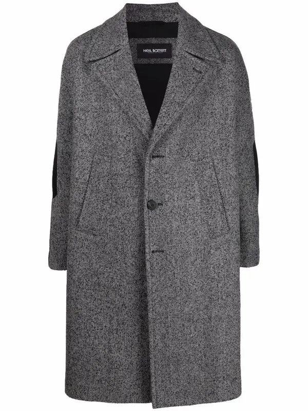 ジャケット・アウター 00s NEIL BARRETT herringbone wool jacket Neil Barrett Herringbone-Pattern Coat In Black - 72% Off