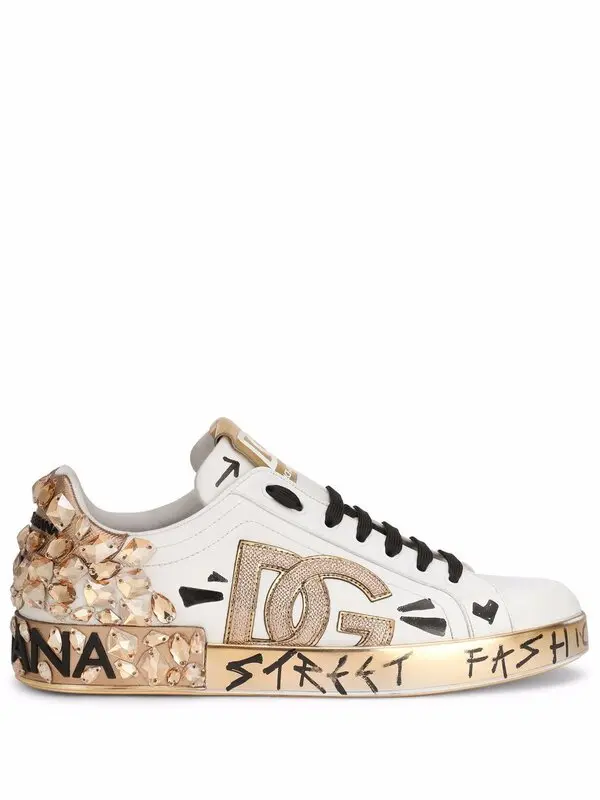 Dolce & Gabbana Logo-patch Lace-up Sneakers - White