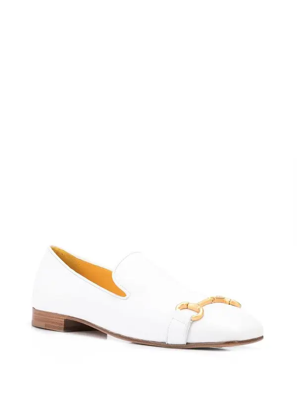 MADISON MAISON Square-toe Horsebit Loafers - White