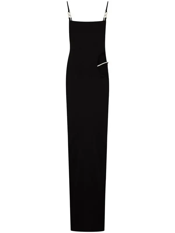 Mach & Mach Cutout Crystal-embellished Maxi Dress
