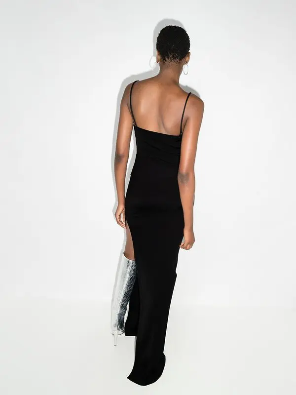 Mach & Mach Cutout Crystal-embellished Maxi Dress
