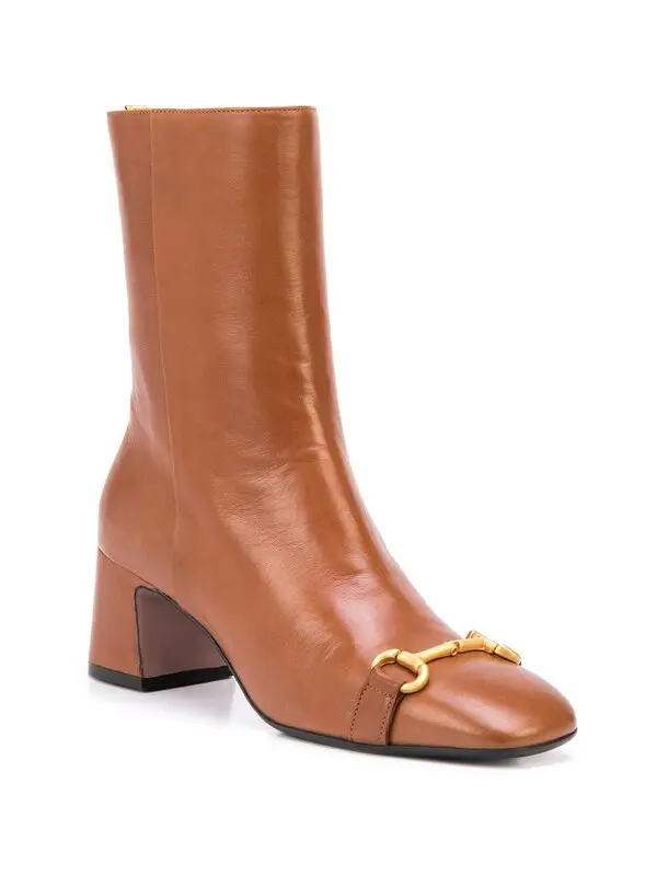 MADISON MAISON Horsebit Leather Boots - Brown