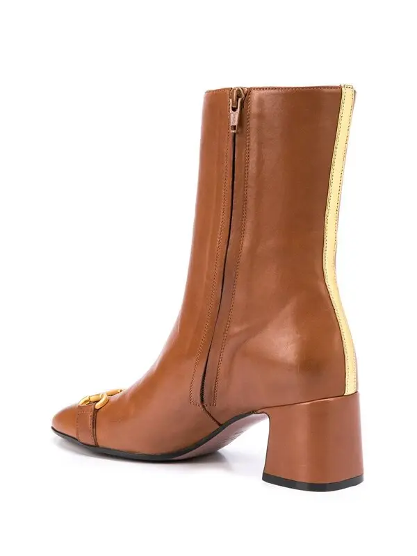 MADISON MAISON Horsebit Leather Boots - Brown