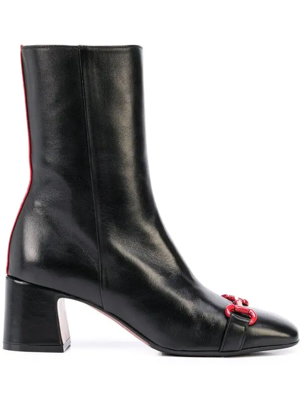 MADISON MAISON Horsebit Leather Boots - Black