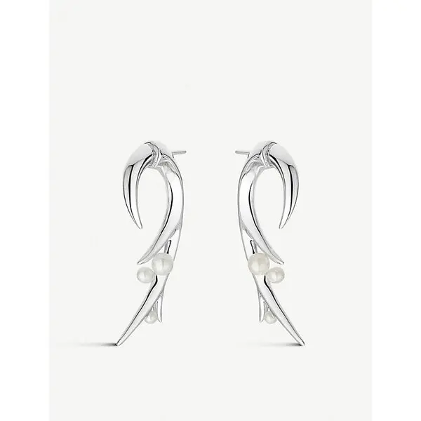 SHAUN LEANE Sterling And Pearl Earrings - Silver