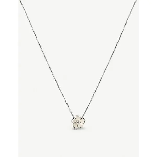 SHAUN LEANE Sterling Silver And Diamond Cherry Blossom Pendant Necklace - One-color