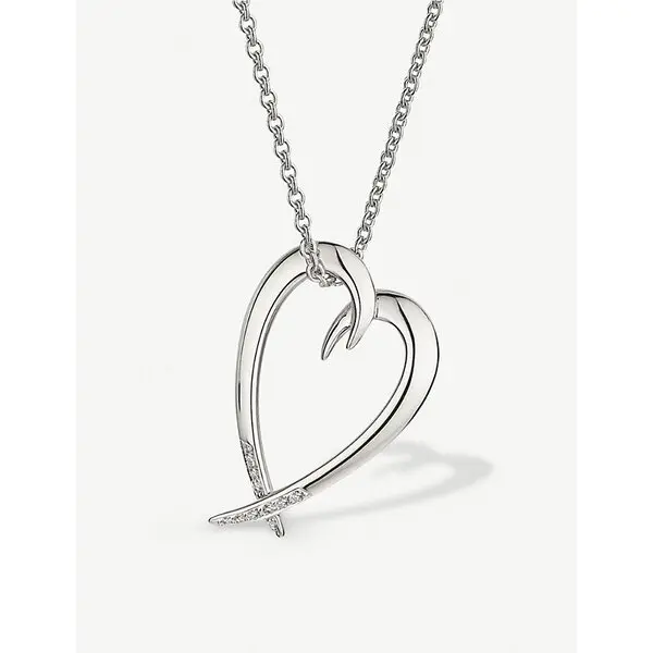 SHAUN LEANE Sterling And Diamond Heart Pendant Necklace - Silver