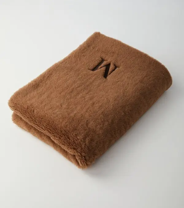 Max Mara Monogrammed Teddy Blanket