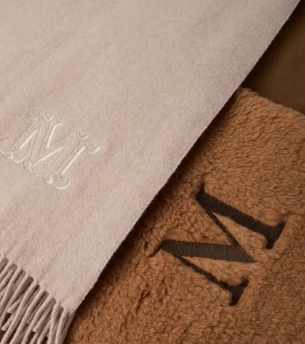 Max Mara Monogrammed Teddy Blanket