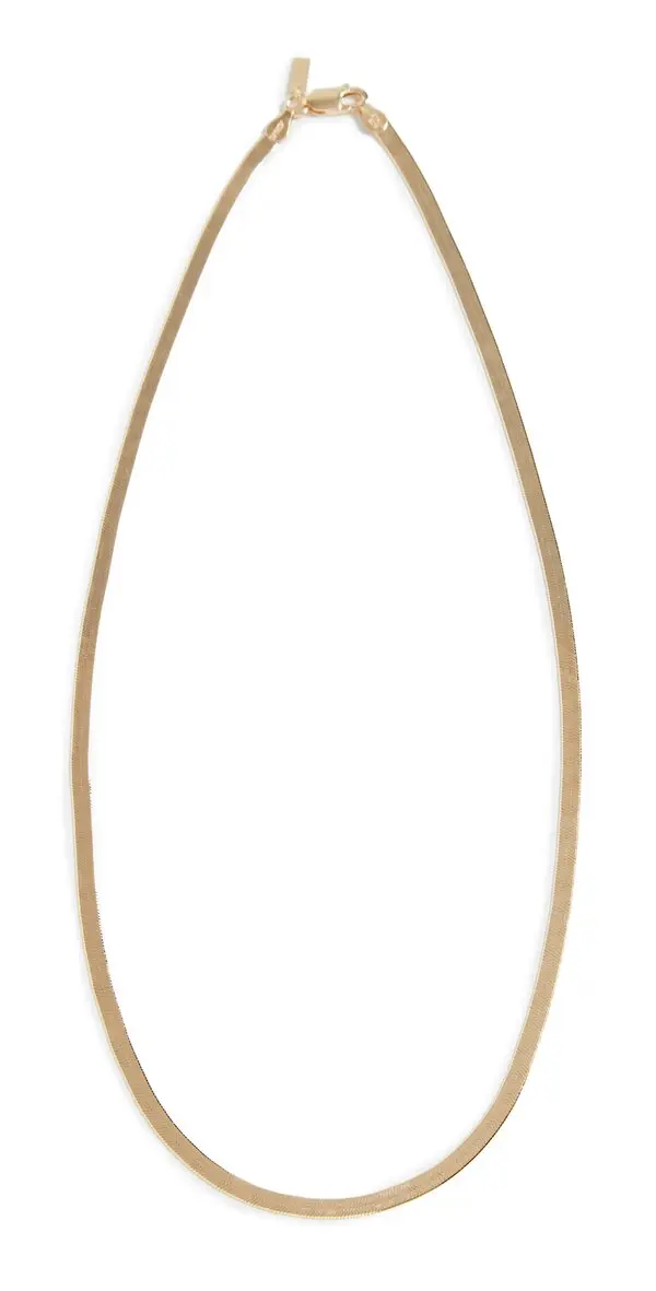BY ADINA EDEN Vermeil Herringbone Chain Necklace - Gold