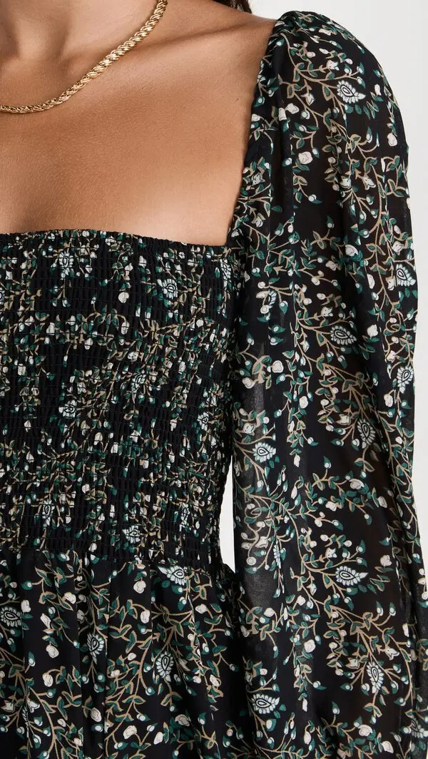 green emerald velvet dress Green Floral Flowy Dress