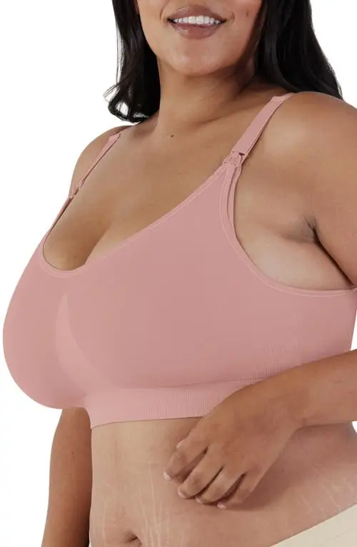 BRAVADO DESIGNS Body Silk Seamless Recycled Nylon Blend Wireless Maternity/nursing Bra - Dusted Peony