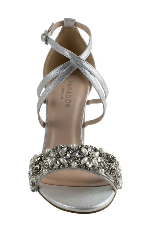 PARADOX LONDON PINK Hira Block Heel Sandal - Silver
