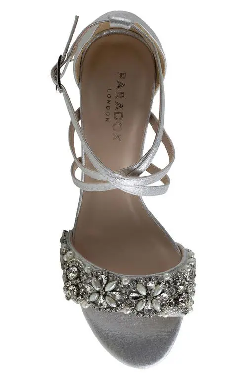 PARADOX LONDON PINK Hira Block Heel Sandal - Silver