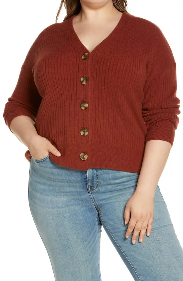 Madewell Cameron Ribbed Coziest Yarn Cardigan Sweater