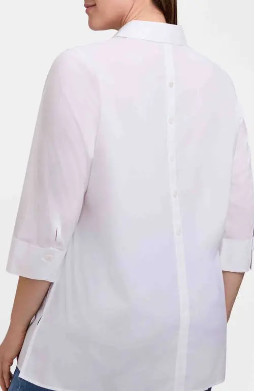 Foxcroft Pamela Stretch Tunic Blouse - White