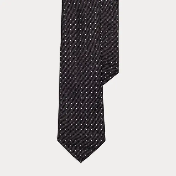 Ralph Lauren Polka-dot Silk Repp Neck Tie - Black/white