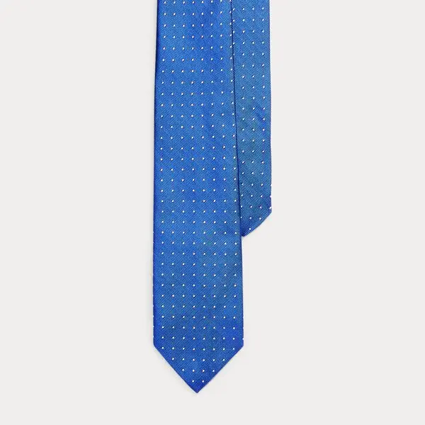 Ralph Lauren Polka-dot Silk Repp Neck Tie - Blue/white