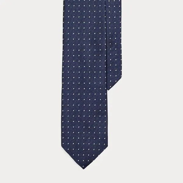 Ralph Lauren Polka-dot Silk Repp Neck Tie - Navy/white