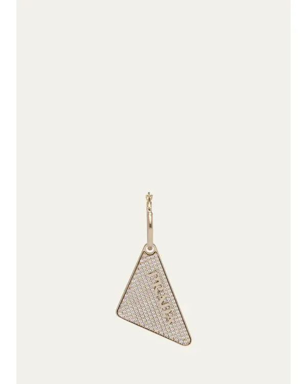 Prada Crystal Logo Symbole Left Earring - Oro Cristal