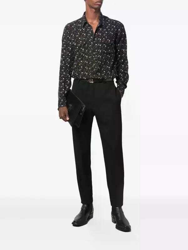 Saint Laurent Star-print Press-stud Shirt