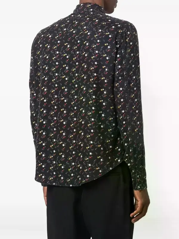 Saint Laurent Star-print Press-stud Shirt