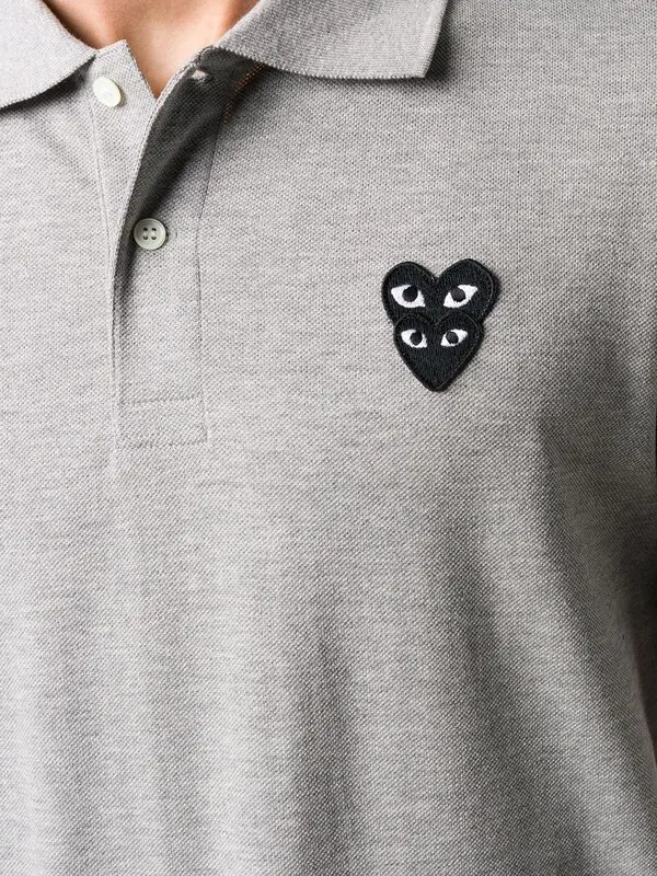 Play Comme Des Garcon Double Heart Polo Shirt