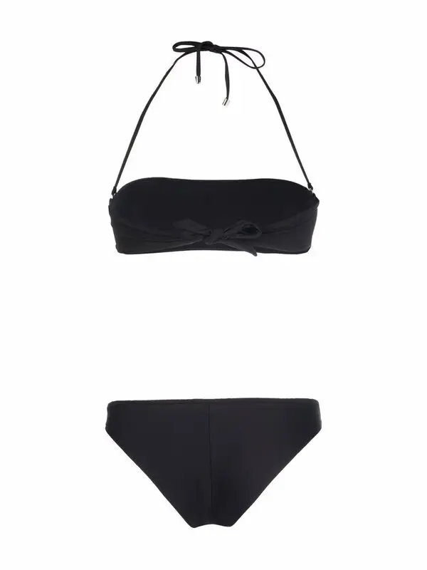 MANOKHI Halterneck Bandeau Bikini Set - Black
