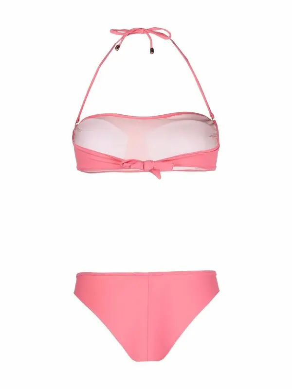 MANOKHI Halterneck Bandeau Bikini Set - Pink