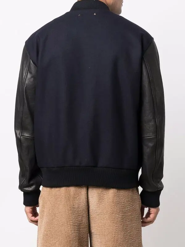 GOLDEN GOOSE Panelled Varsity Bomber Jacket - Blue