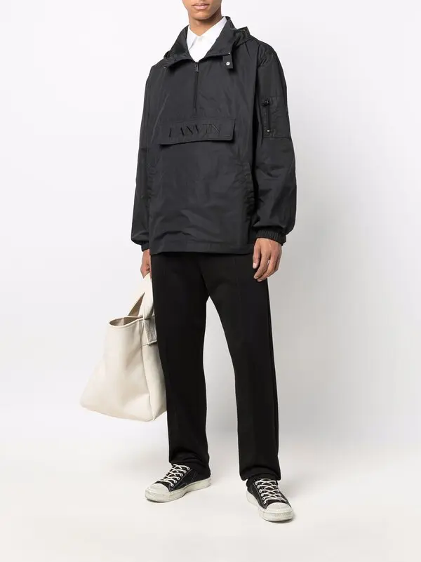 LANVIN Logo-embroidered Zip-front Windbreaker Jacket