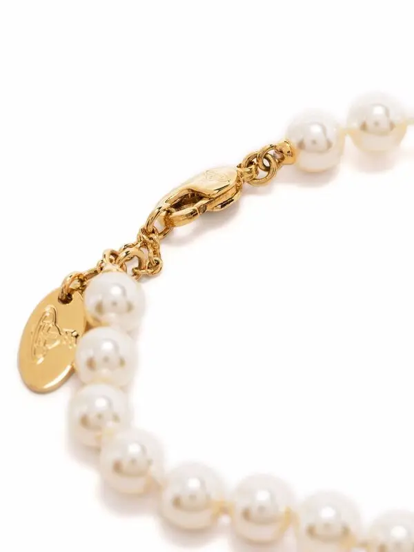 VIVIENNE WESTWOOD Pearl Safety Pin Orb Bracelet